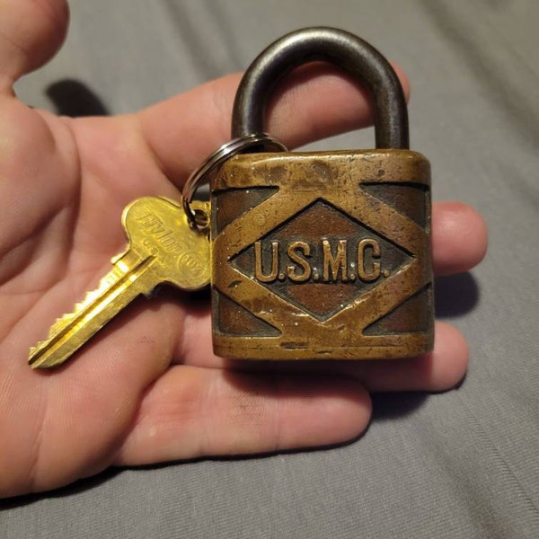 Antique Brass Padlock 2 Operable Steel Barrel Keys Early 1900s European ...
