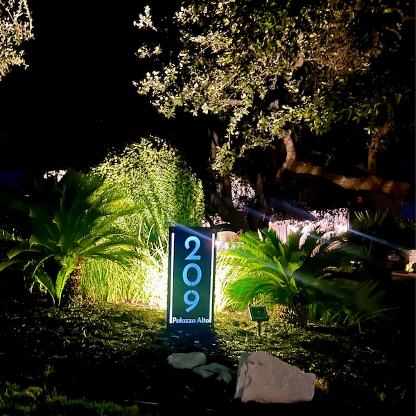 Solar Lighted Driveway Address Marker, 15x32 House Numbers, Yard, Lawn ...
