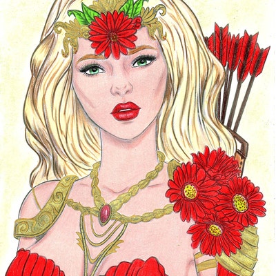 Flower Warrior Instant Download Coloring Page - Etsy