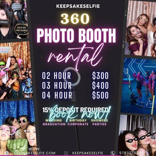 360 Photo Booth Rental Flyer | DIY Event Photography Rental Party ...