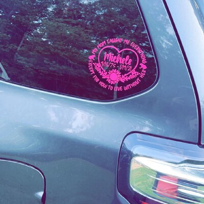 Mom Mother Memorial Vinyl Decal, Custom Tribute Remembrance Sticker ...