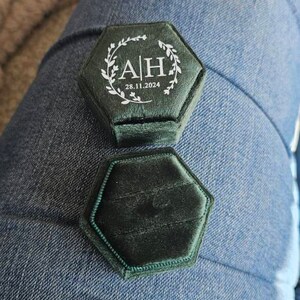 Personalized Velvet Ring Box, Wedding Ring Box, Engagement Ring Box ...