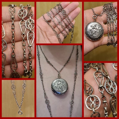 Victorian Silver Niello Locket With Vermeil Interior Antique - Etsy