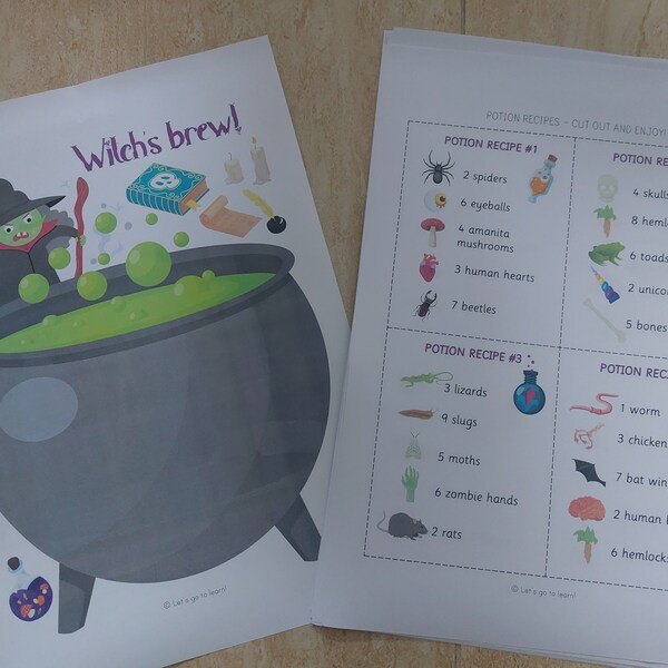 Halloween Potion Making Dramatic Play, Witch Brews Pretend Play ...
