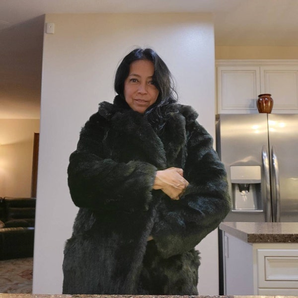 Baby Blue Shaggy Fur Coat, Fluffy Jacket, Furry, 100% Polyester, Vegan ...