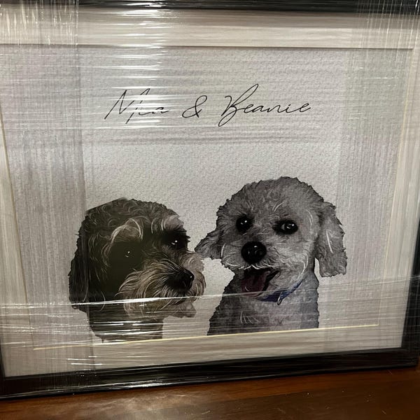 Custom Watercolor Pet Memorial Portraits Using Pet Photo Personalized ...