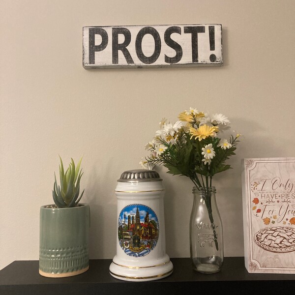 Prost, Cheers Sign, German Quote, Home Bar Decor, Oktoberfest, Wedding ...