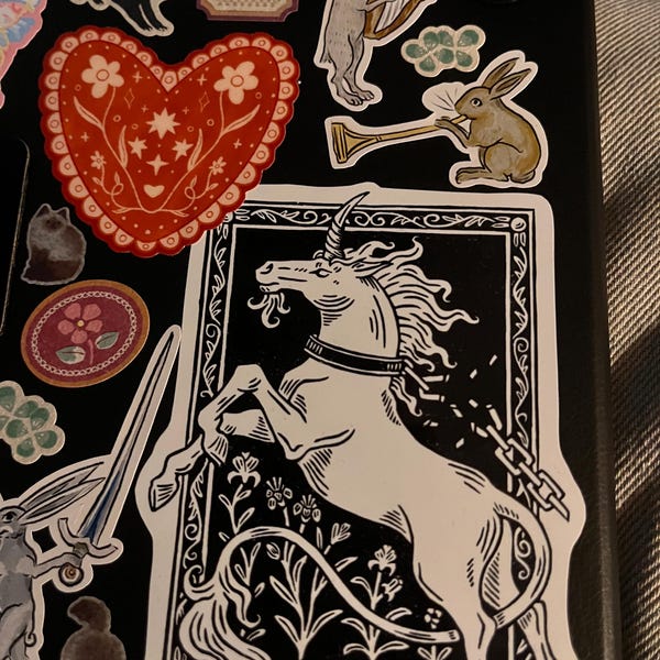 Original Medieval Unicorn and Lion - Linocut Banner - Limited Edition ...