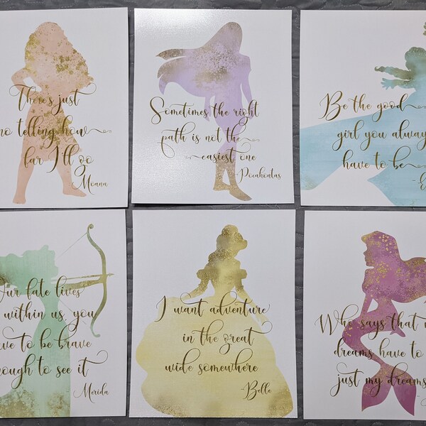 Princess Room, Princess Nursery, Princess Baby Shower Gift, Set of 6 ...