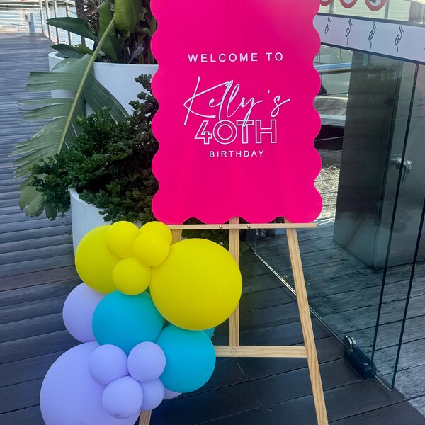 Wave Wedding Welcome Sign, 3D Names, Modern Wavey Wedding Signs ...