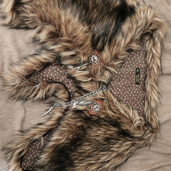 Viking Fur Mantle • #57 Viking Brown Faux Fur • Bear Tooth & Silver ...