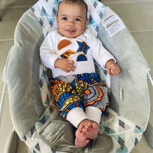 Baby Gro Set African Print Pink and Green - Etsy