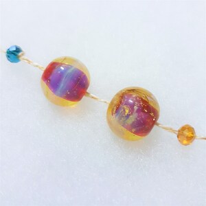 Lampwork Focal Bead Set 7 Pcs Spacers, Nebula Glass Bead for Jewelry ...