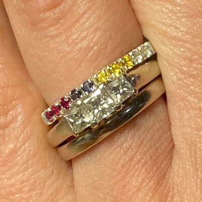 Tri Color 14 K. Solid Gold Comfort Fit 1.6 Mm. Band Set or - Etsy