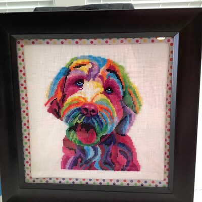 Colorful Labradoodle Cross Stitch Pattern Abstract Rainbow Labradoodle ...