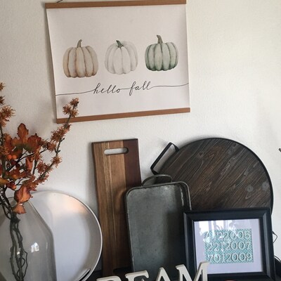 Hello Fall Watercolor Print, Autumn Decor, Fall Wall Art, Watercolor ...