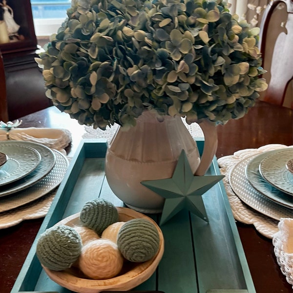 Beach Glass Blue Barn Star, 5 or 8 Inch Metal Wall Star, Custom Painted ...