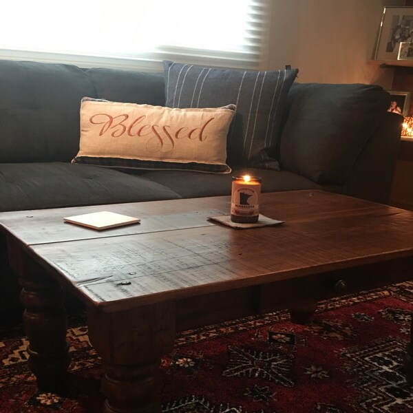 The Petite Farmhouse Coffee Table With Drawer - Handmade With Reclaimed ...