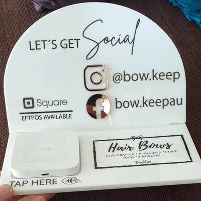 Square Reader Dock Payment Station Social Media Sign Custom Logo - Etsy