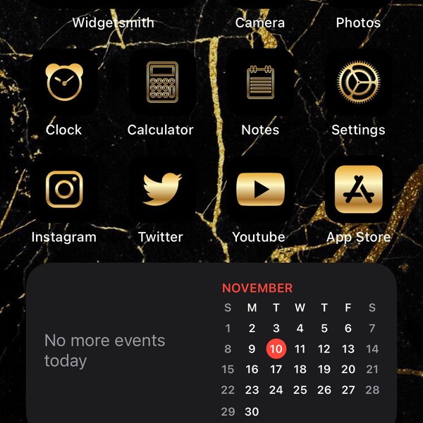 5000+ Gold iPhone Ios 18 App Icons Pack | Gold Icon Aesthetic Black ...