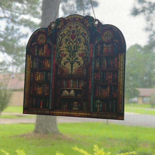 Acrylic Library Window Hanging: Book Lover Home Decor - Etsy