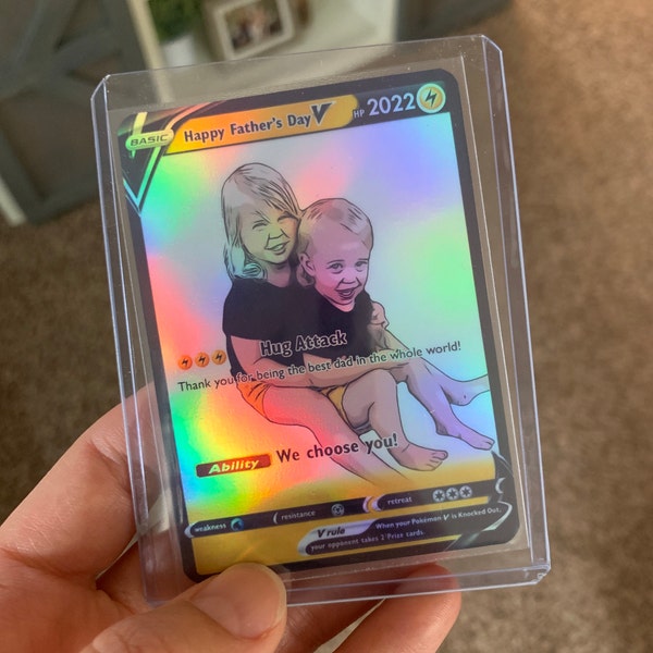 Personalised Pokémon Holographic Card - People/pets - Own Photo ...