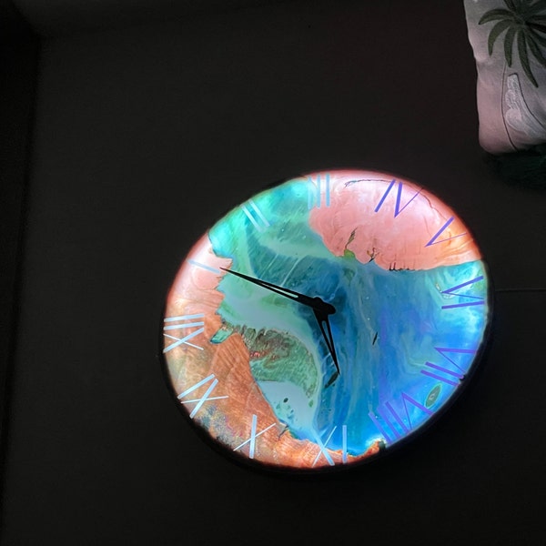 Wall Clock Light Up, Wall Clock With Led, Neon Wall Clock, Wall Clock ...
