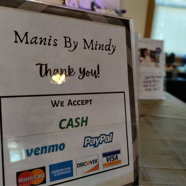 Printable Payment Sign | We Accept Credit Cards Sign | Vendor Payment ...