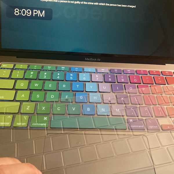 Vibrant Rainbow Mosaic Keys Sticker for MacBook Keyboard | Colorful ...