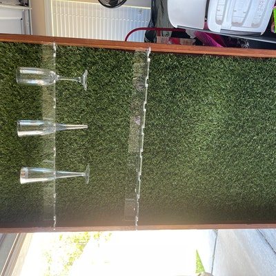 Champagne Glass Holder Wall Mounted Shelves. Clear, Thick, Durable ...