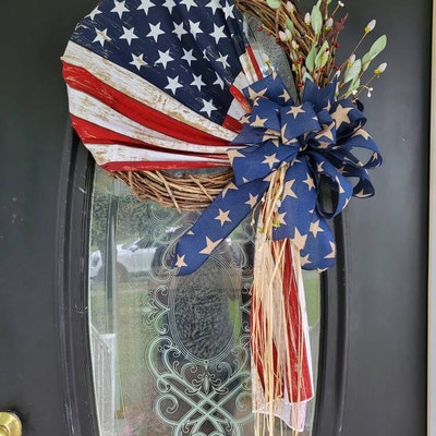 Patriotic Wreath, Memorial Day Wreath, Veterans Wreath, Americana Decor ...