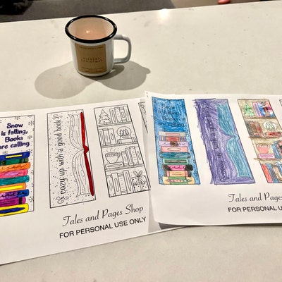 Reading Printable Coloring Bookmarks for Adults and Kids, Library ...