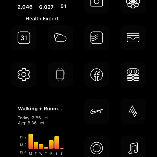 Black App Icon Pack - Premium Handcrafted Icons for Aesthetic Dark Ios ...