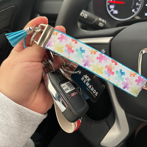 Autism Key Fob - Puzzle Key Fob - Autism Keychain - Puzzle Piece ...