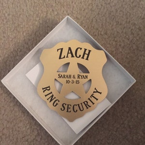 Ring Security Ring Bearer Security Badge Ring Bear Gift Personalized ...