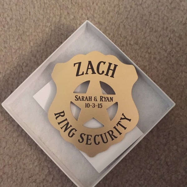 Ring Security Ring Bearer Security Badge Ring Bear Gift Personalized ...