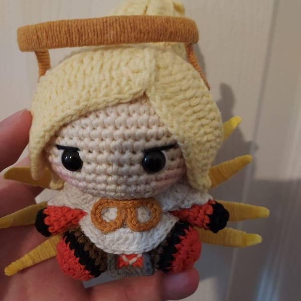 Mercy Overwatch Crochet Amigurumi Doll: 100% Cotton Yarn - Etsy