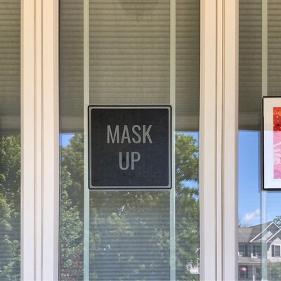 Mask up Social Distancing Vinyl Decal for Walls, Windows, Doors, Glass ...