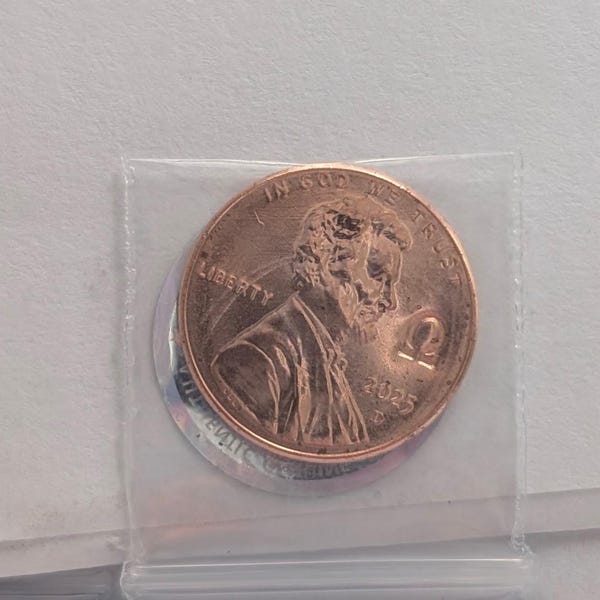 2025 Lincoln Penny Cent OMEGA Ω Counterstamp IN STOCK! - Etsy