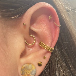 Triple Stack Conch Clicker, Double Beads With Smooth, G23 Titanium ...