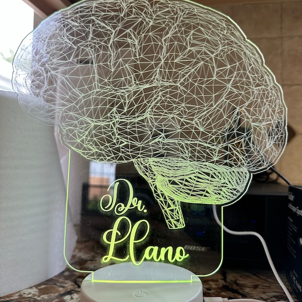 Brain Personalized LED Night Light, RC, Perfect for Students, Science ...