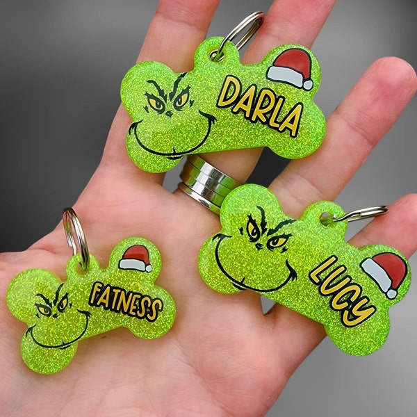 Grinch Pet Tag - Etsy