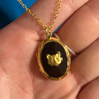 Vintage Victorian Style Collar Chain Pins , Gold Cat Collar Pins, Black ...