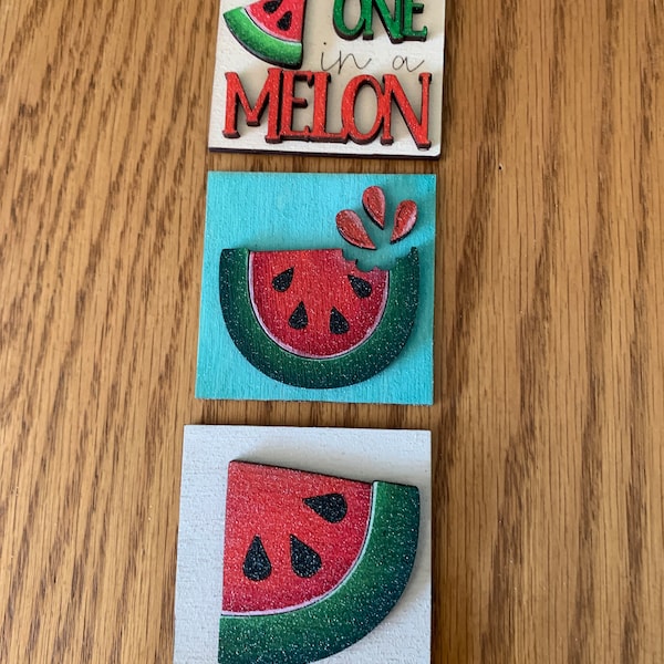 Watermelon Tiny Tile for Interchangeable Frame Wood Decor - DIY Home ...