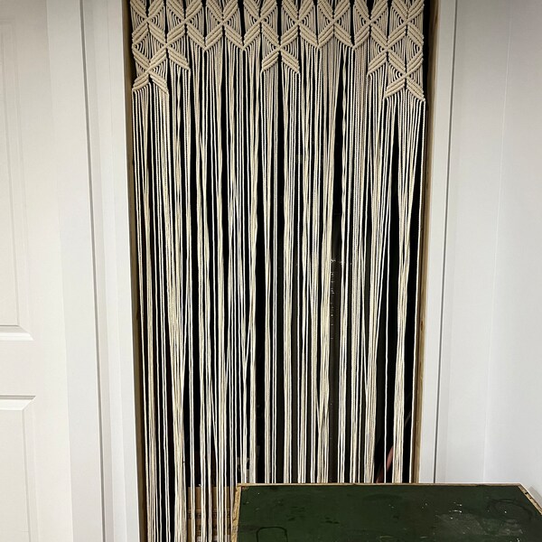 Macrame Room Divider 4 Door Panel, Handmade Macrame Curtain, Bohemian ...