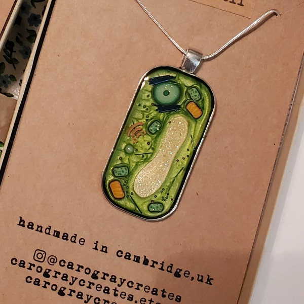Plant Cell Pendant Necklace - Silver - Art Necklace, Biology Jewellery ...