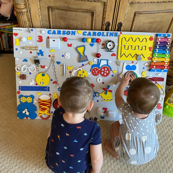 GIANT LARGE 1 METR Large Busy Board Montessori, Personalised Wooden ...