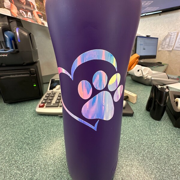 Paw Print Sticker, Heart Paw Decal, Paw Print Car Window Decal, Paw ...