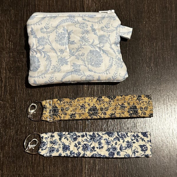 Handmade Keychain Wristlet / Quilted Wristlet - Etsy