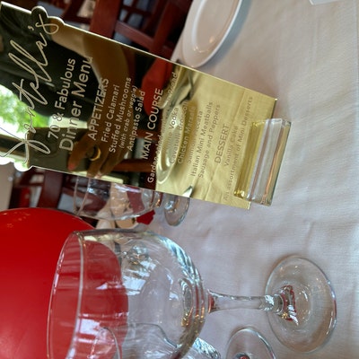 Standing Luxury Wedding Menu, Table Mirror Acrylic Engraved Menus With ...